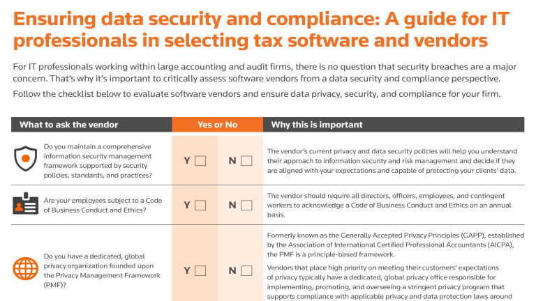Checklist for IT professionals selecting tax software | Thomson Reuters